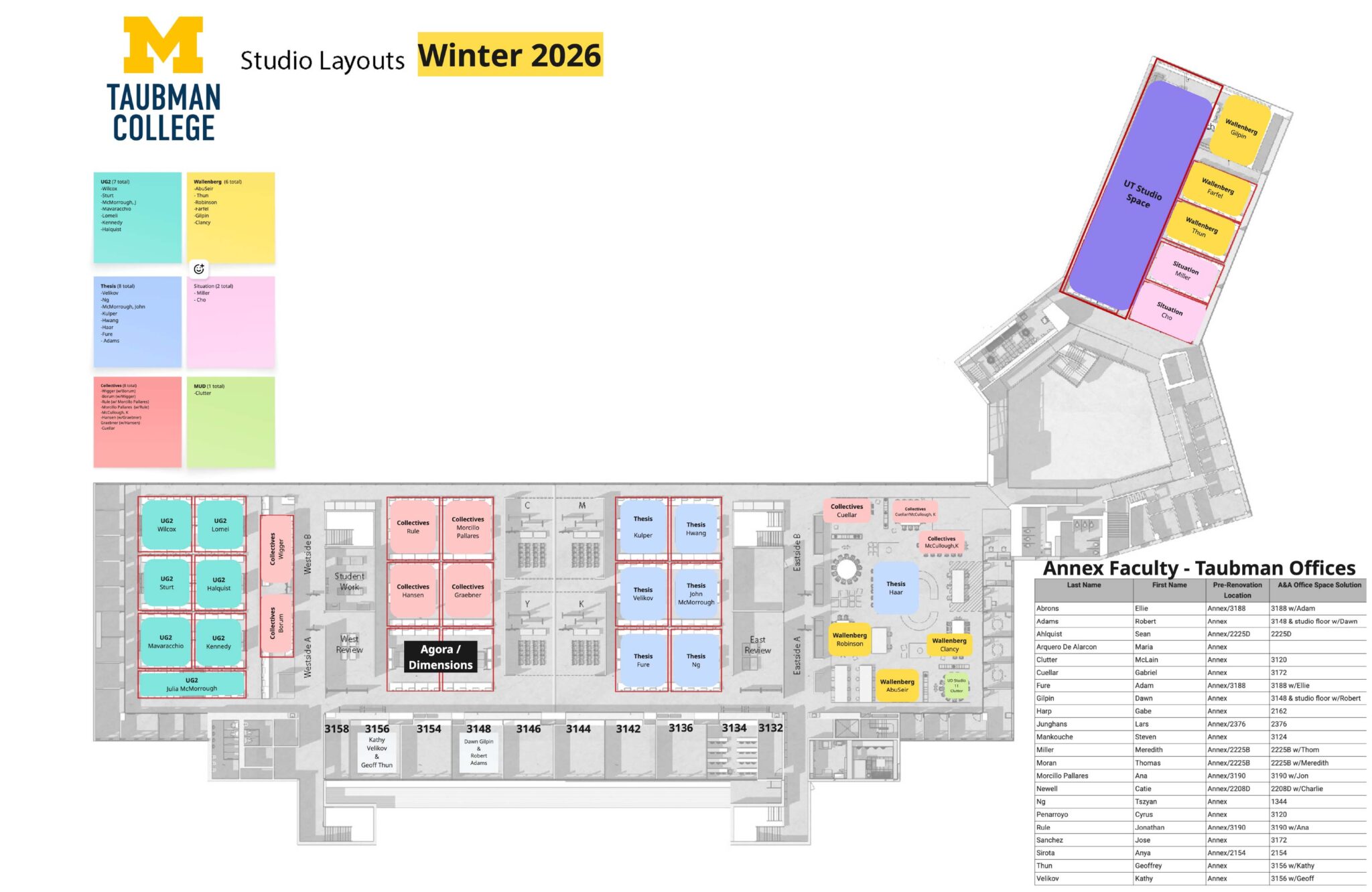 Schedule Rooms & Spaces – Taubman College Intranet
